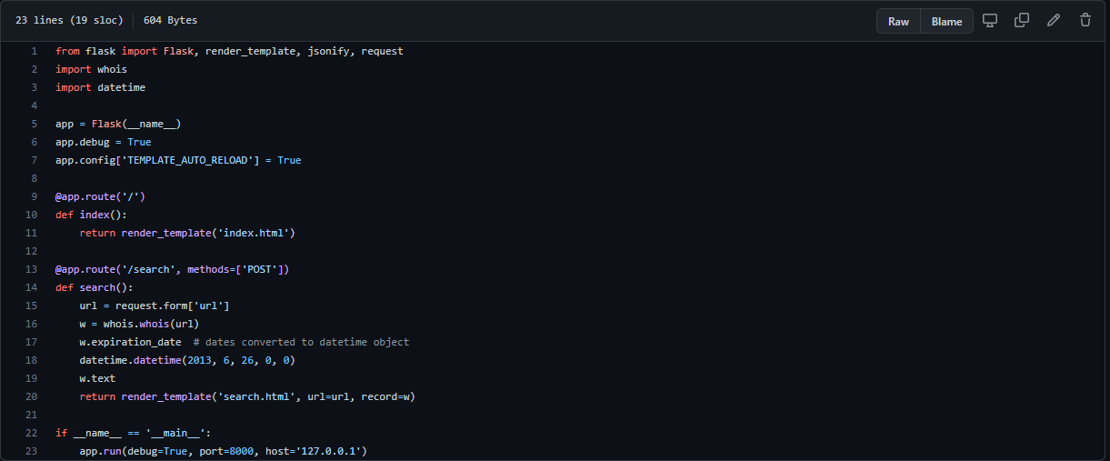 Lets Build - A Whois service with flask